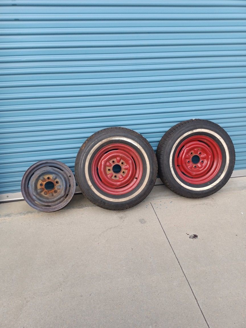 3 chevy 5 Lug 15"Wheels 60 _69. 2 New Tires for Sale in Irwindale, CA ...