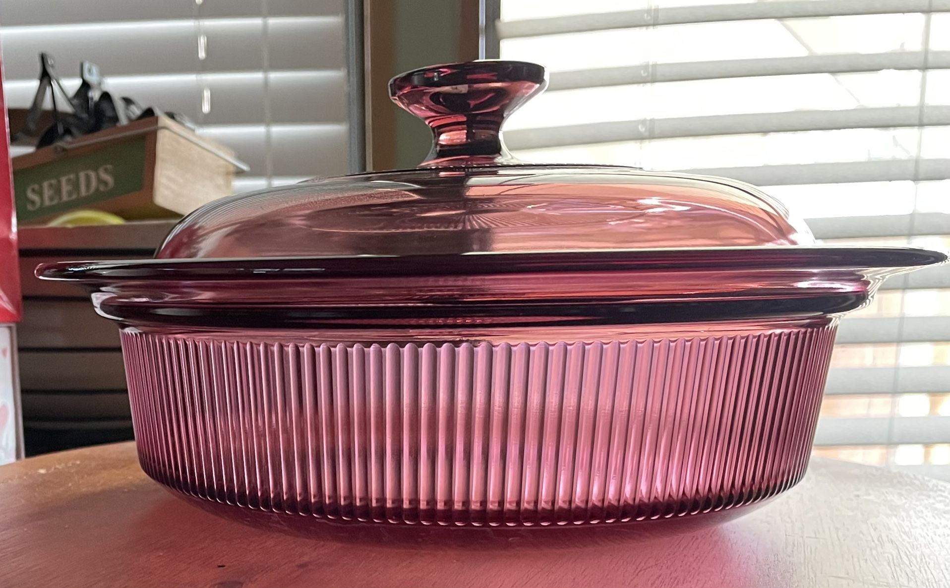 **VINTAGE** Corning Ware Visions V-32-B - Cranberry - 1.5 Qt Casserole ...