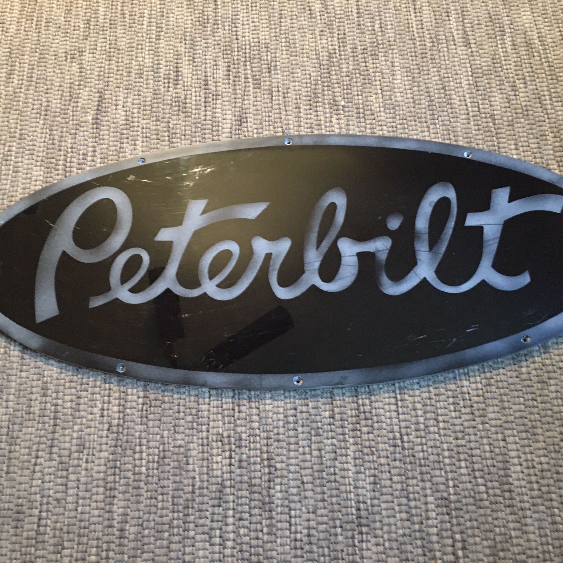 PETERBILT Logo Wall Sign Plexiglass Trucker Shop Garage Bar Man Cave 29 ...