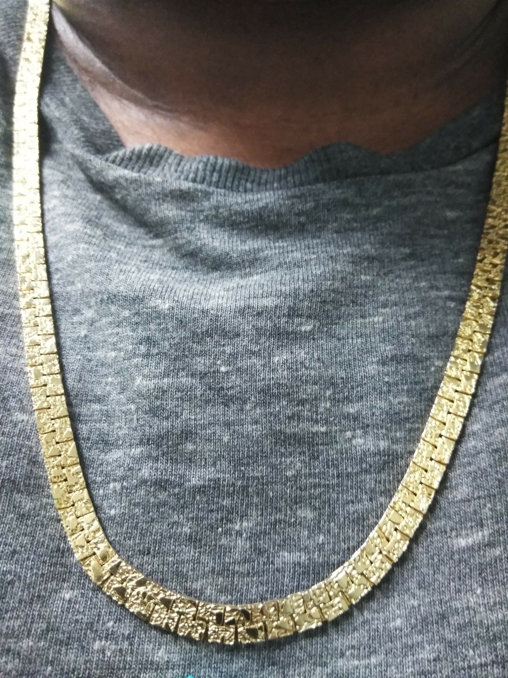 14k gold nugget chain (plated) 30inch for Sale in South Norfolk, VA ...