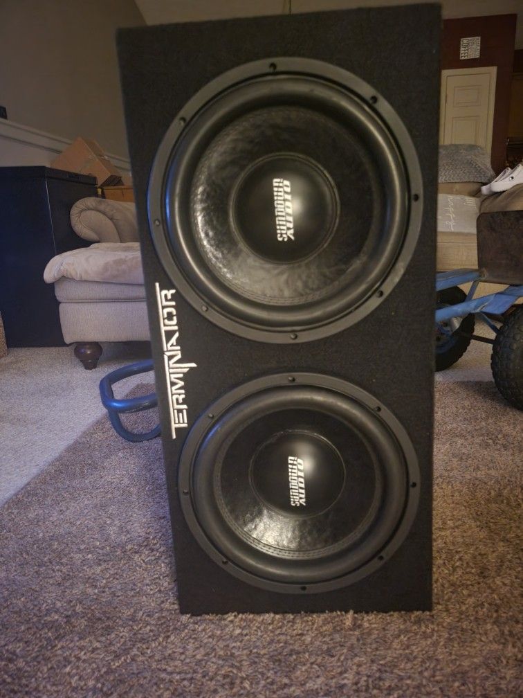 (2) Sundown Audio LCS-12v2 12 inch D4 Subwoofers And Subwoofer Box for ...
