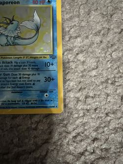 Pokemon Shiny Vaporeon Card
