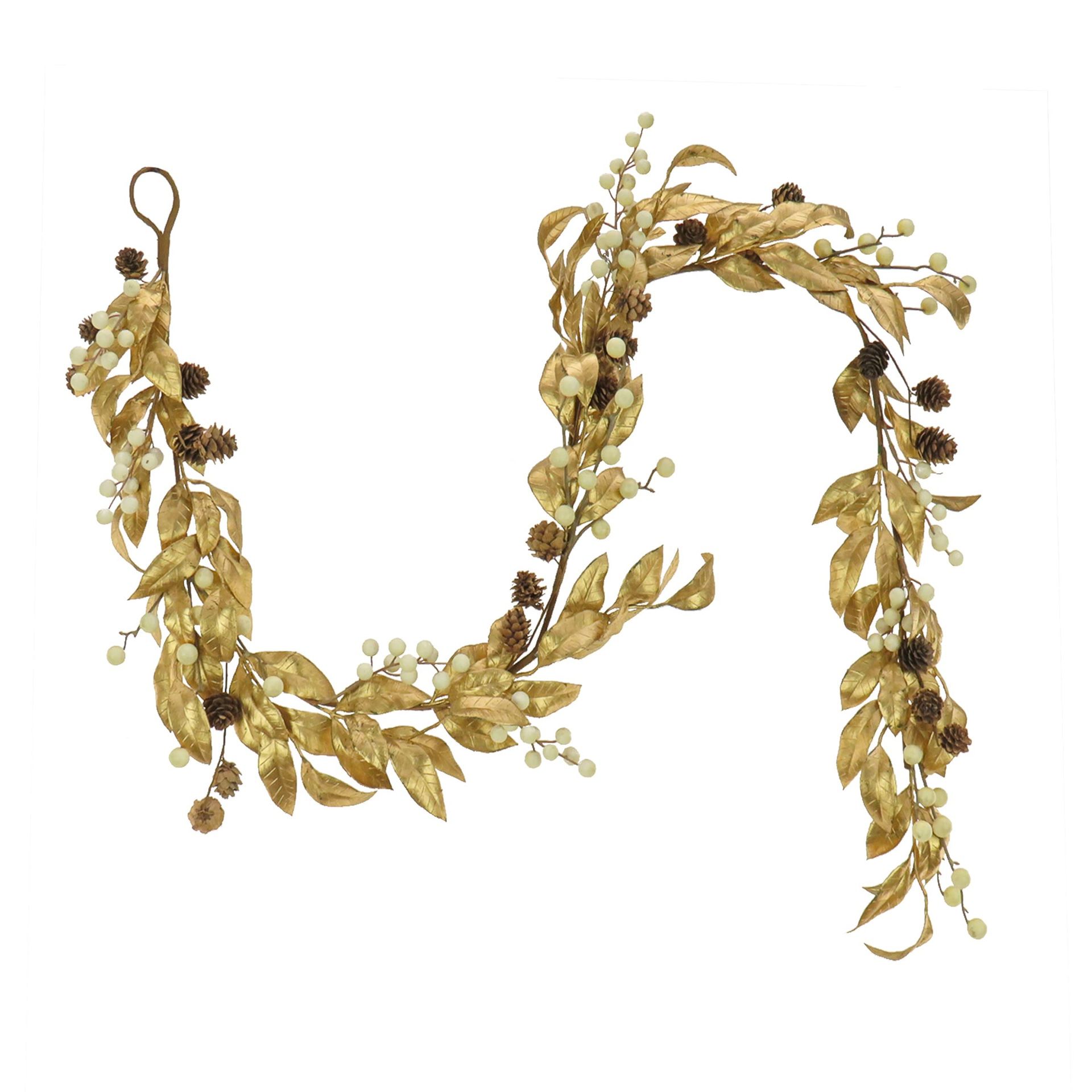 HGTV Home Collection Unlit Artificial Christmas Garland, Metallic Gold ...