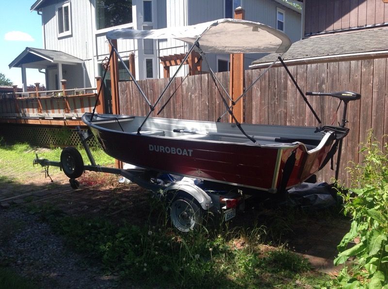 12' aluminum fishing "Duroboat" with EZ Loader Trailer for Sale in ...
