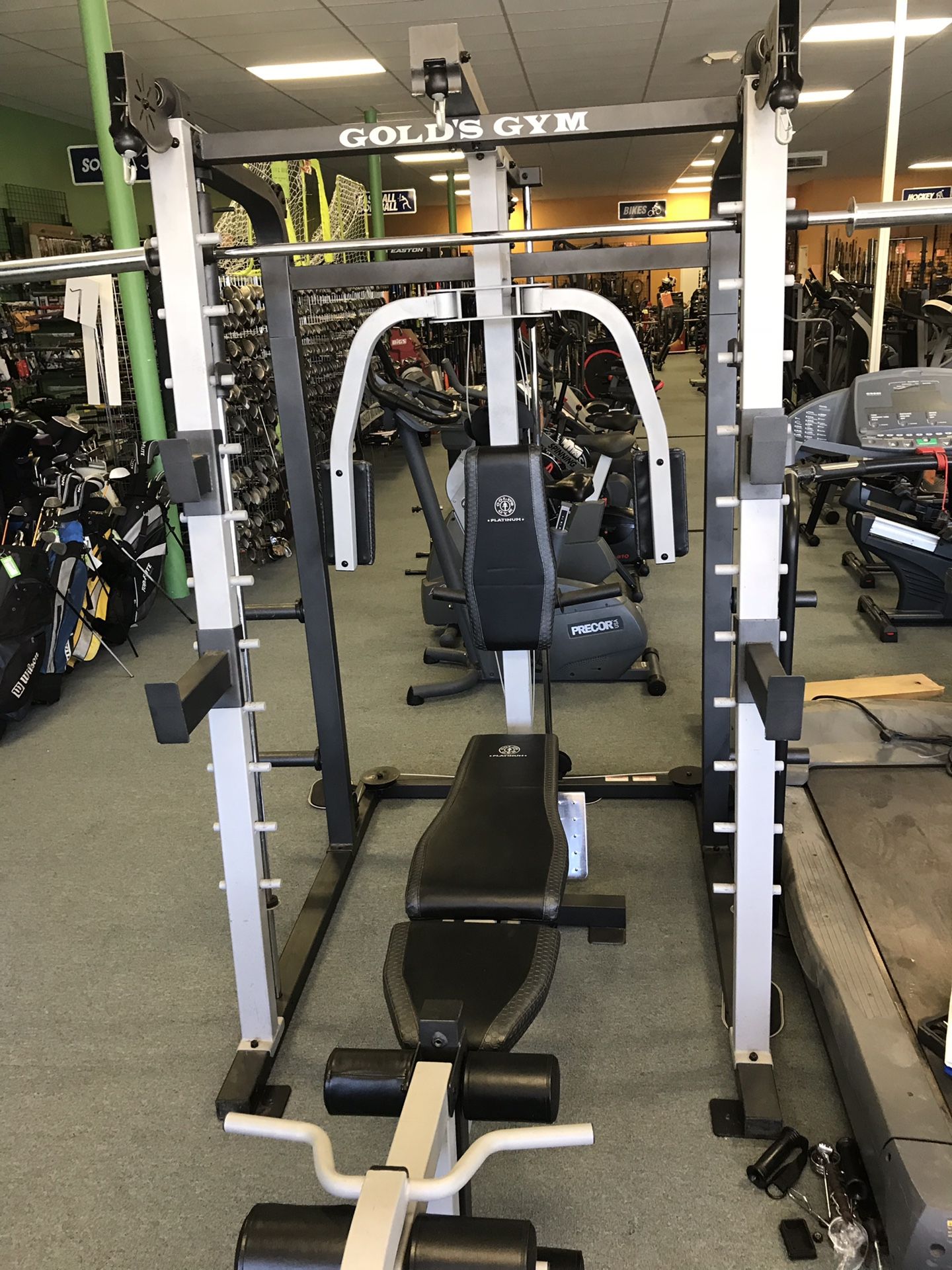 Golds gym smith machine weight bench home gym for Sale in Fayetteville ...