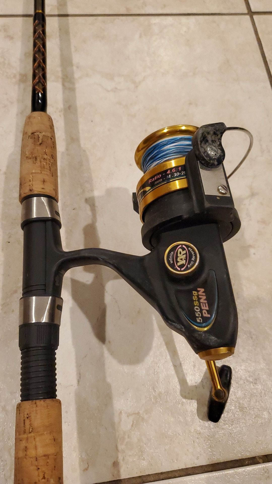 Penn Combo 550ssg Spinning Fishing Reel 7' Slammer Rod Pole 50lb 8 ...