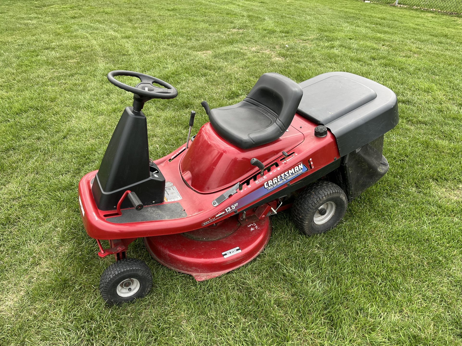 Craftsman 13 5 Hp True Automatic Transmission Riding Lawn Mower For