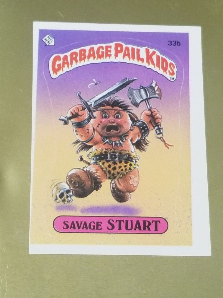 ~1sT SERIES (#33b)~ 1985 GARBAGE PAIL KIDS~ SAVAGE STUART ~ (*MATTE ...