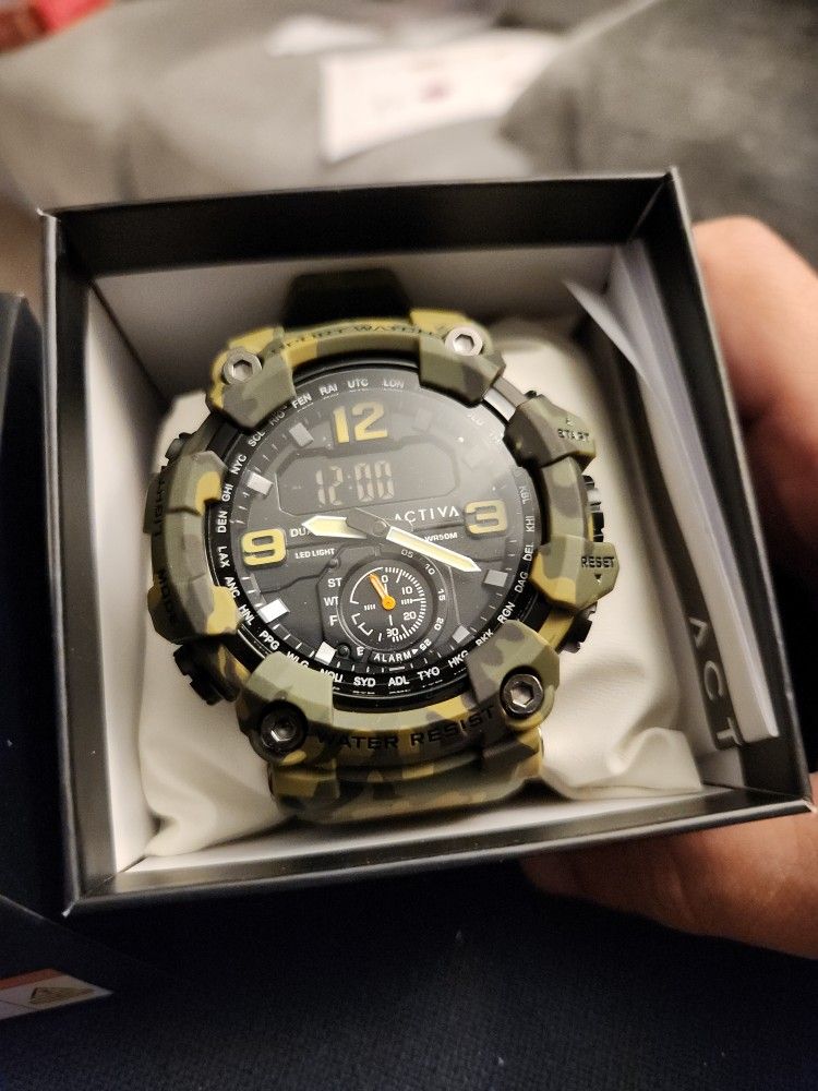 56mm Activa by Invicta Black Ops Camouflage Digital Analog Watch for ...