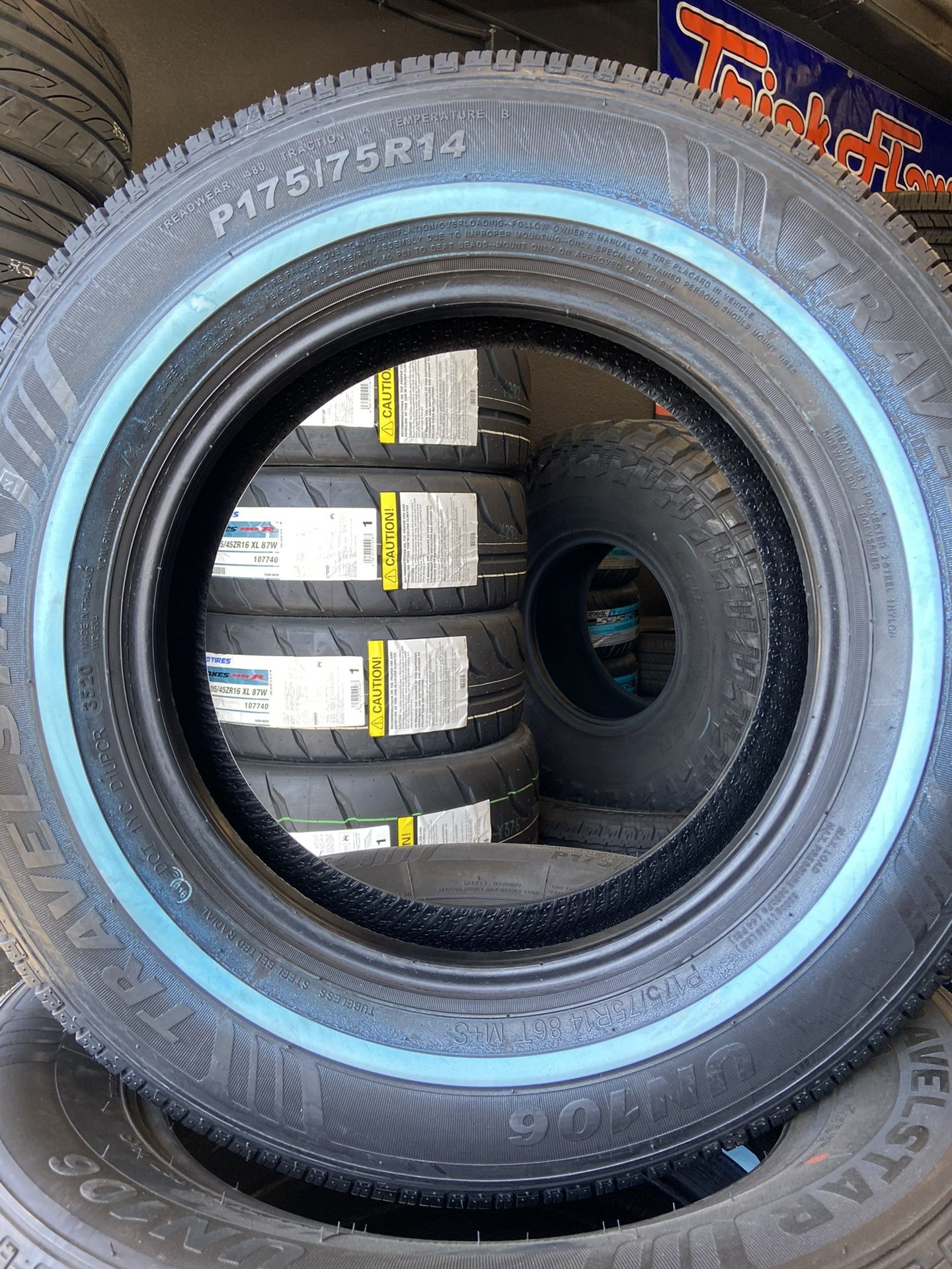 13" WHITEWALLS 155/80R13 $65 EACH NEW TRAVELSTARS UN106 155/80/13 ...