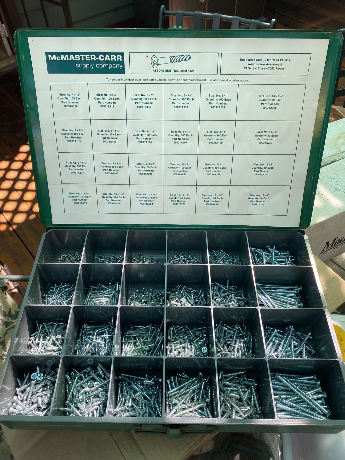 McMaster Carr Flat Head Screw Assortment for Wood for Sale in Alhambra ...