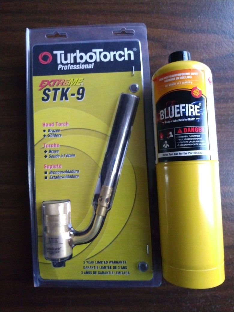 Turbotorch torch - new in packaging, plus bluefire gas for Sale in ...