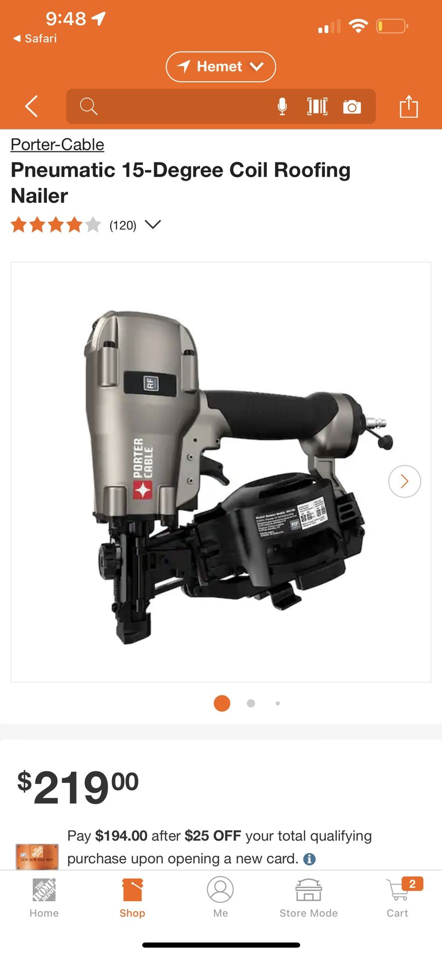 NEW Porter Cable RN175C Pneumatic Coil Roofing Nailer Other Tools Machinery