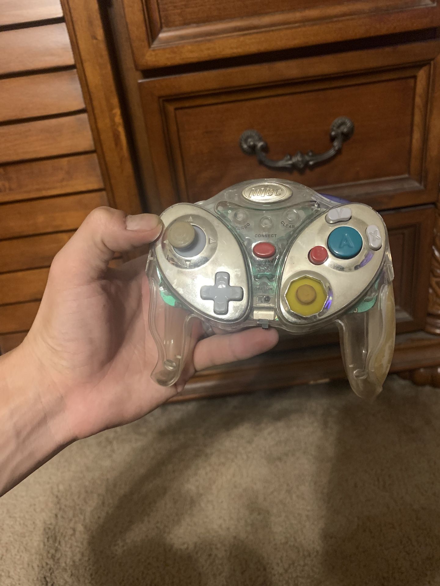 Nintendo GameCube Intek Wireless Clear Controller As Is No Battery ...