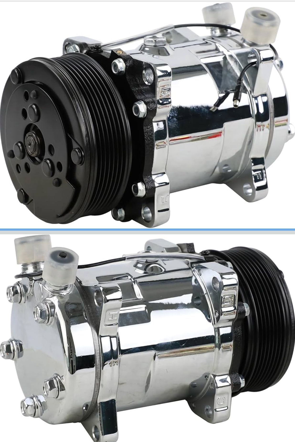 Universal A/C Compressor with Black PV7 Clutch SD 508 Style 5H14 R134A ...