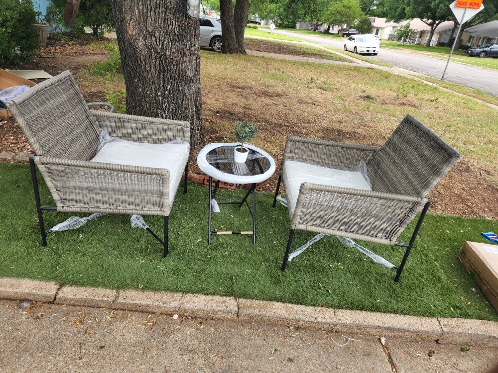 2pk Wicker & Metal X Frame Patio Accent Chairs - Gray - Threshold ...