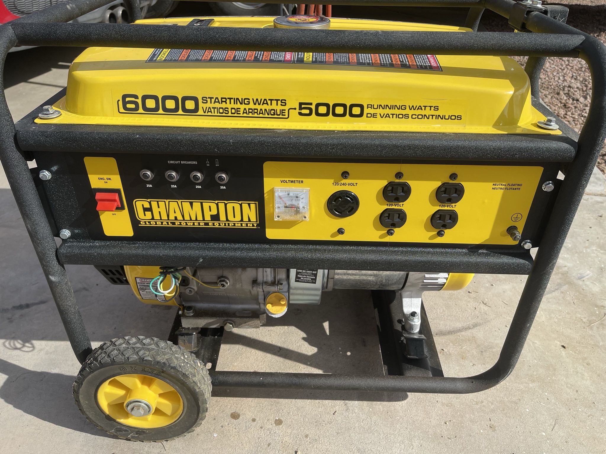 5000 Watt Champion Generator. Like New Starts Right Up for Sale in ...