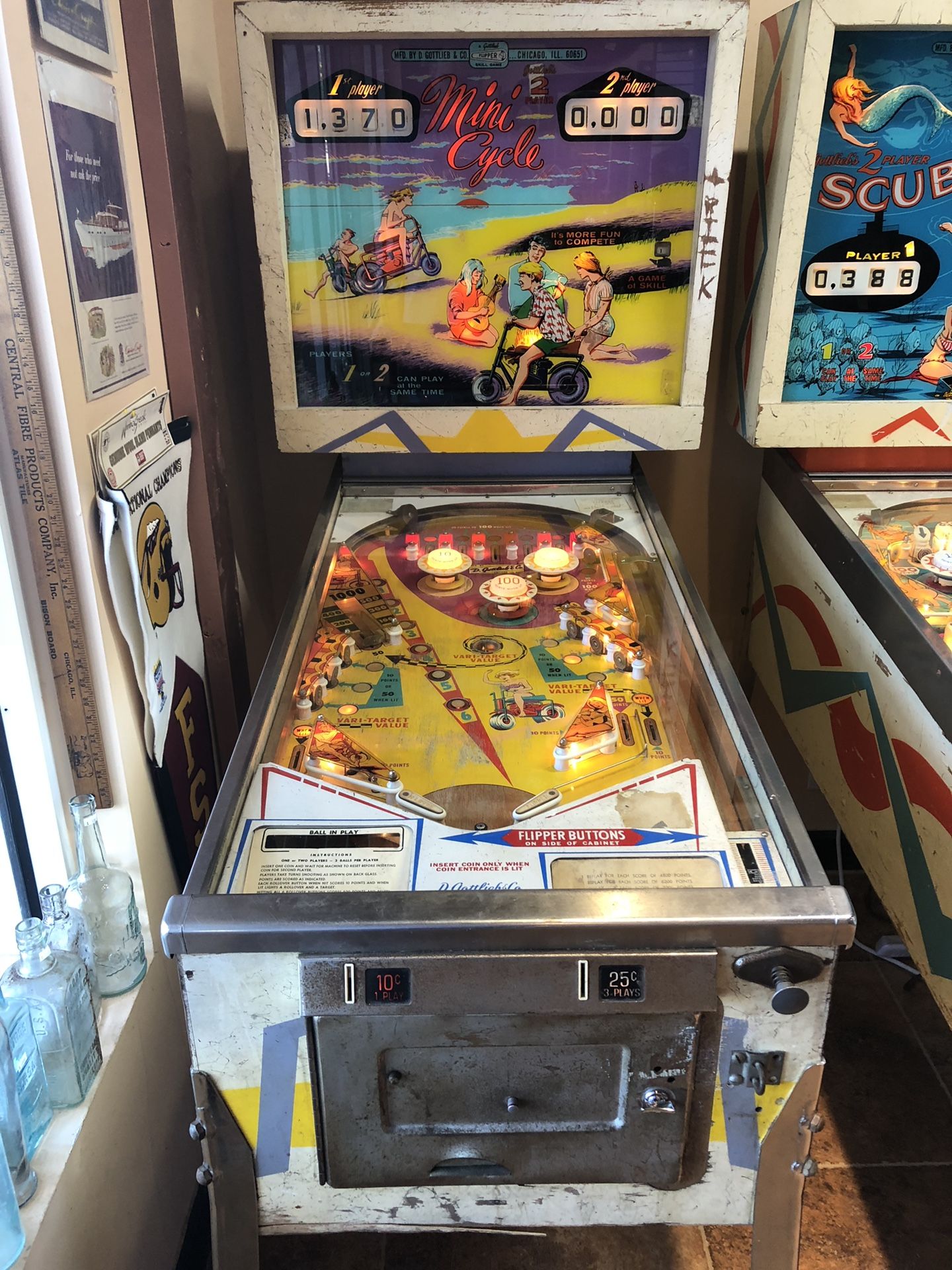 1970 Mini Cycle pinball Machine by Gottlieb for Sale in West Palm Beach ...