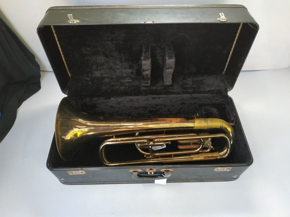 Ludwig Chicago Classic USA 1960s Vintage Brass Baritone Bugle w/ Case ...