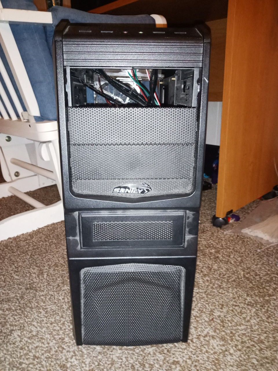 Gaming atx PC case blue led fans with drive slots and DVD slots for ...