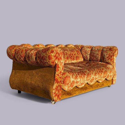 Vintage Loveseat, Velvet, Floral, Mid Century, 70s, Retro, Maximalist ...