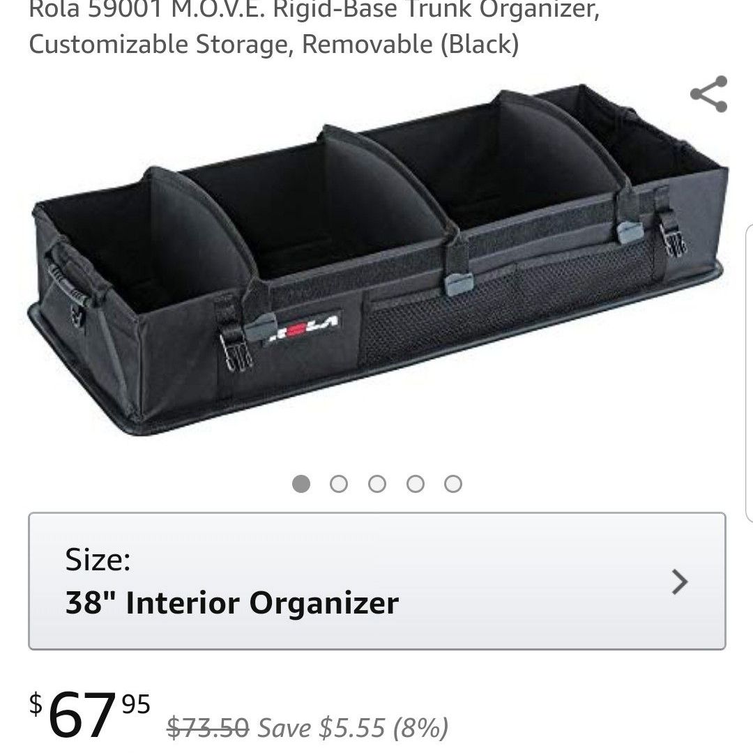 Rola 59001 M.O.V.E. Rigid Base Trunk Organizer Customizable Storage Removable Black for Sale in Houston TX OfferUp