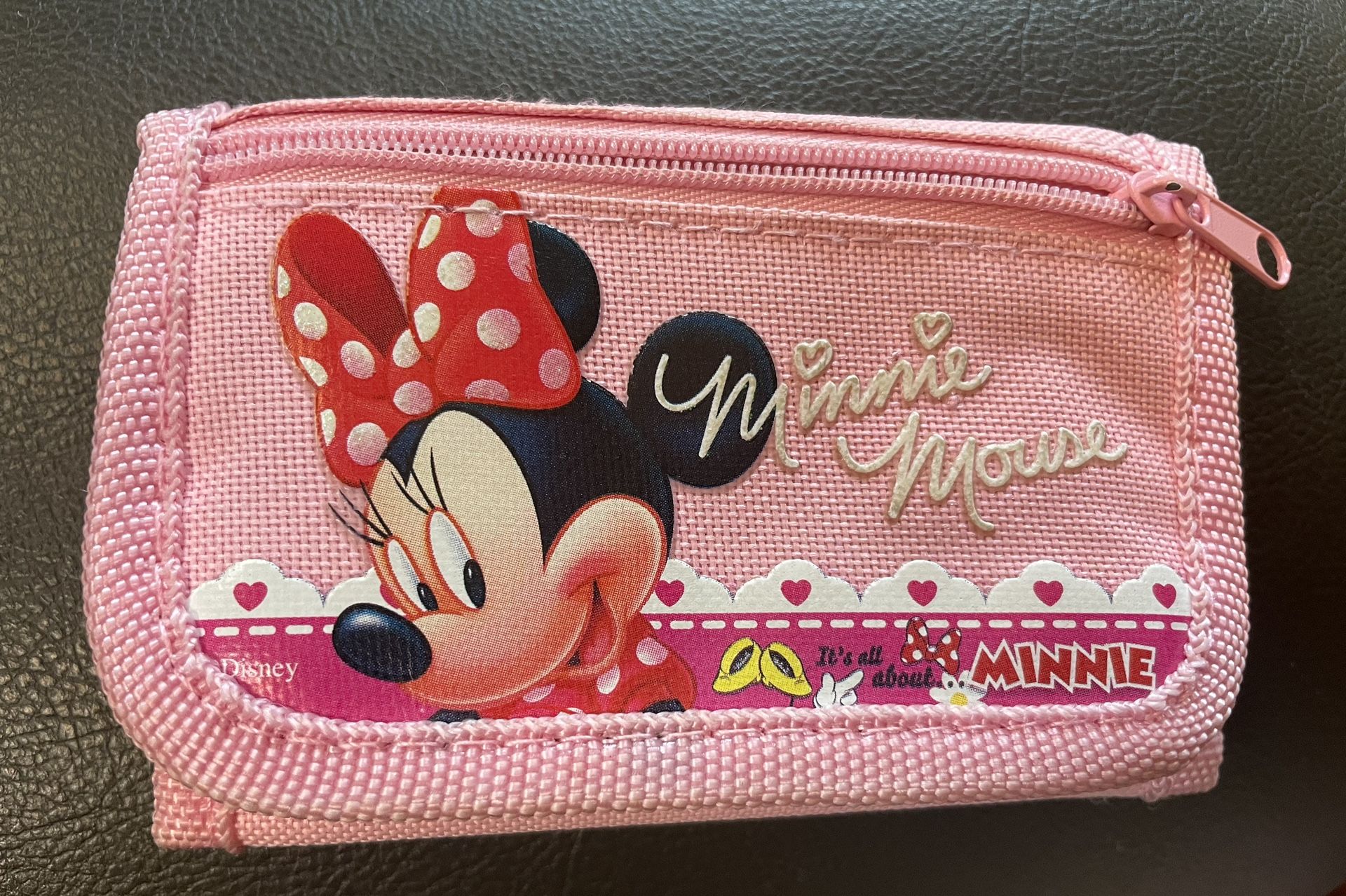 Disney Minnie Mouse Authentic Licensed Trifold Pink Wallet for Children ...