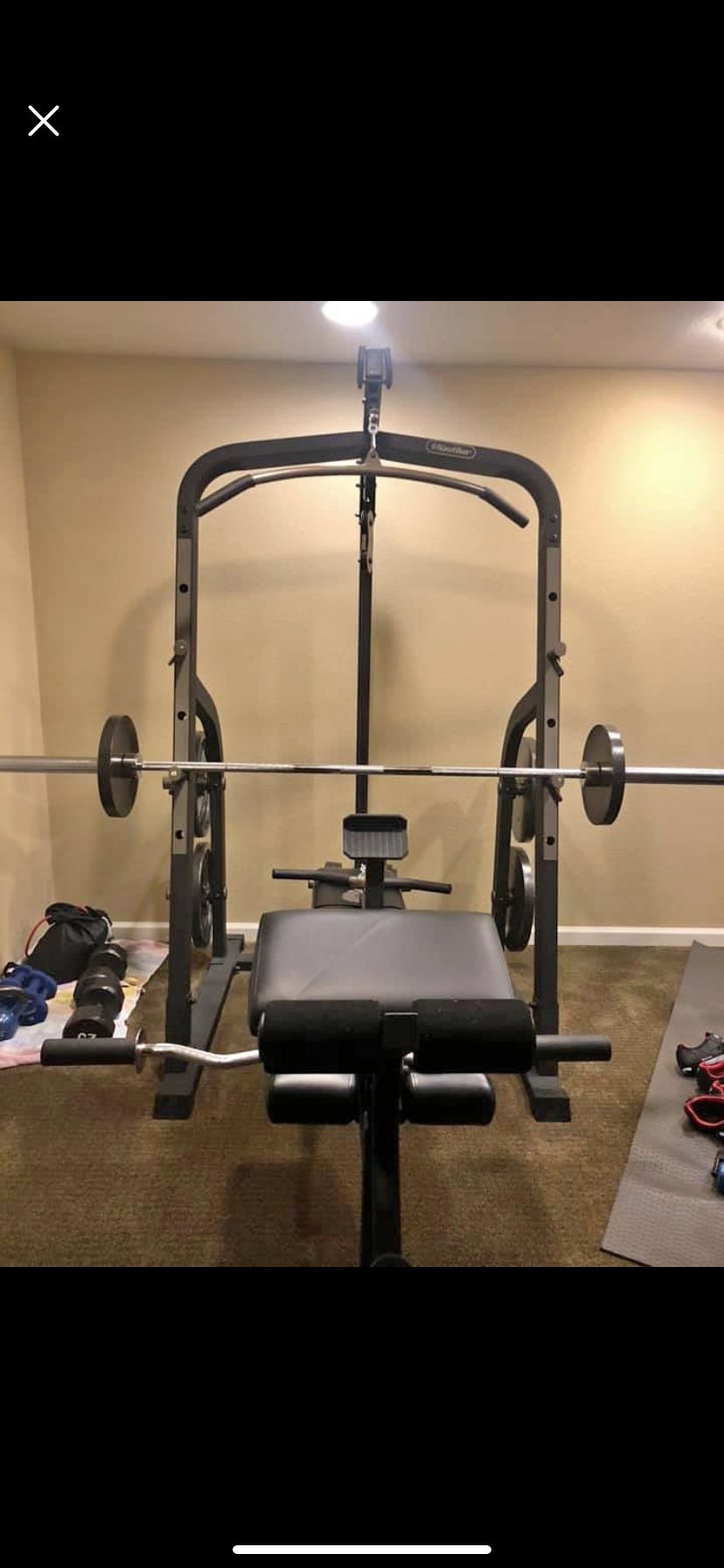 Nautilus Olympic bench press/squat rack/cable system for Sale in Parker ...