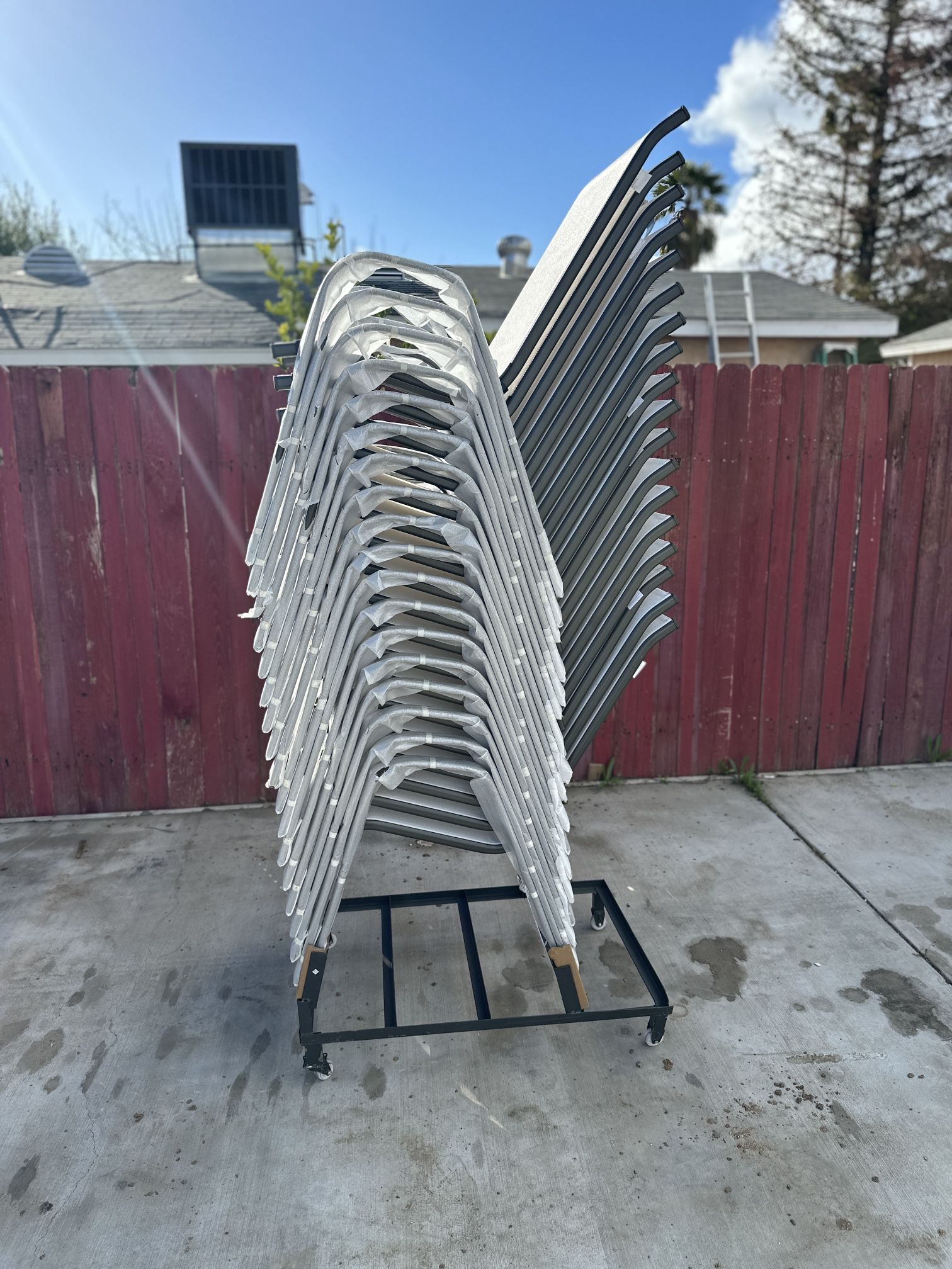 StyleWell Mix and Match Stackable White Steel Sling Outdoor Patio ...