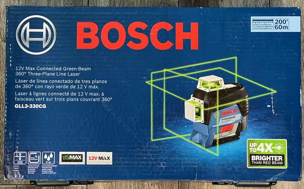 Bosch (GLL3-330CG) Connected Green-Beam Three-Plane Leveling And ...