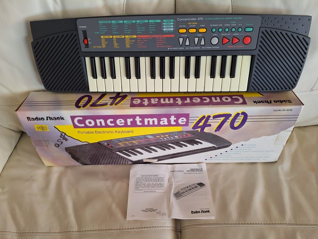 Vintage Casio Radio Shack Concertmate 470 Portable Electronic Keyboard ...