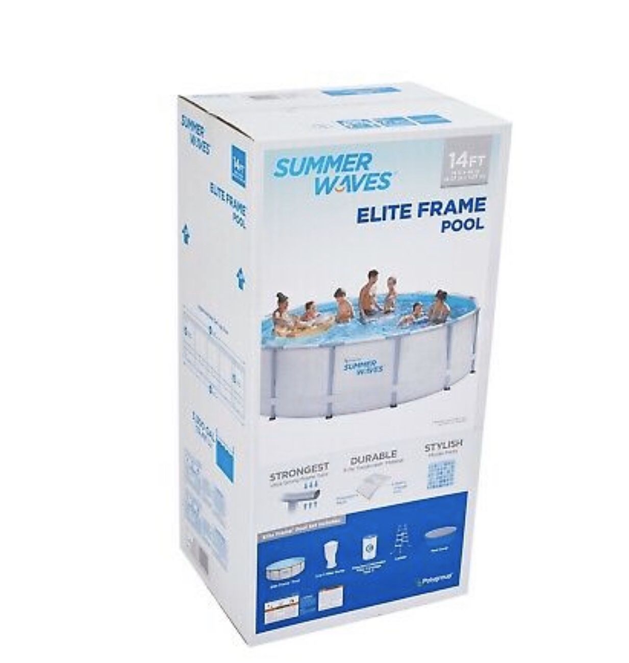 Summer Waves 14x42 Elite Frame Pool with Filter Pump, Cover, and Ladder ...