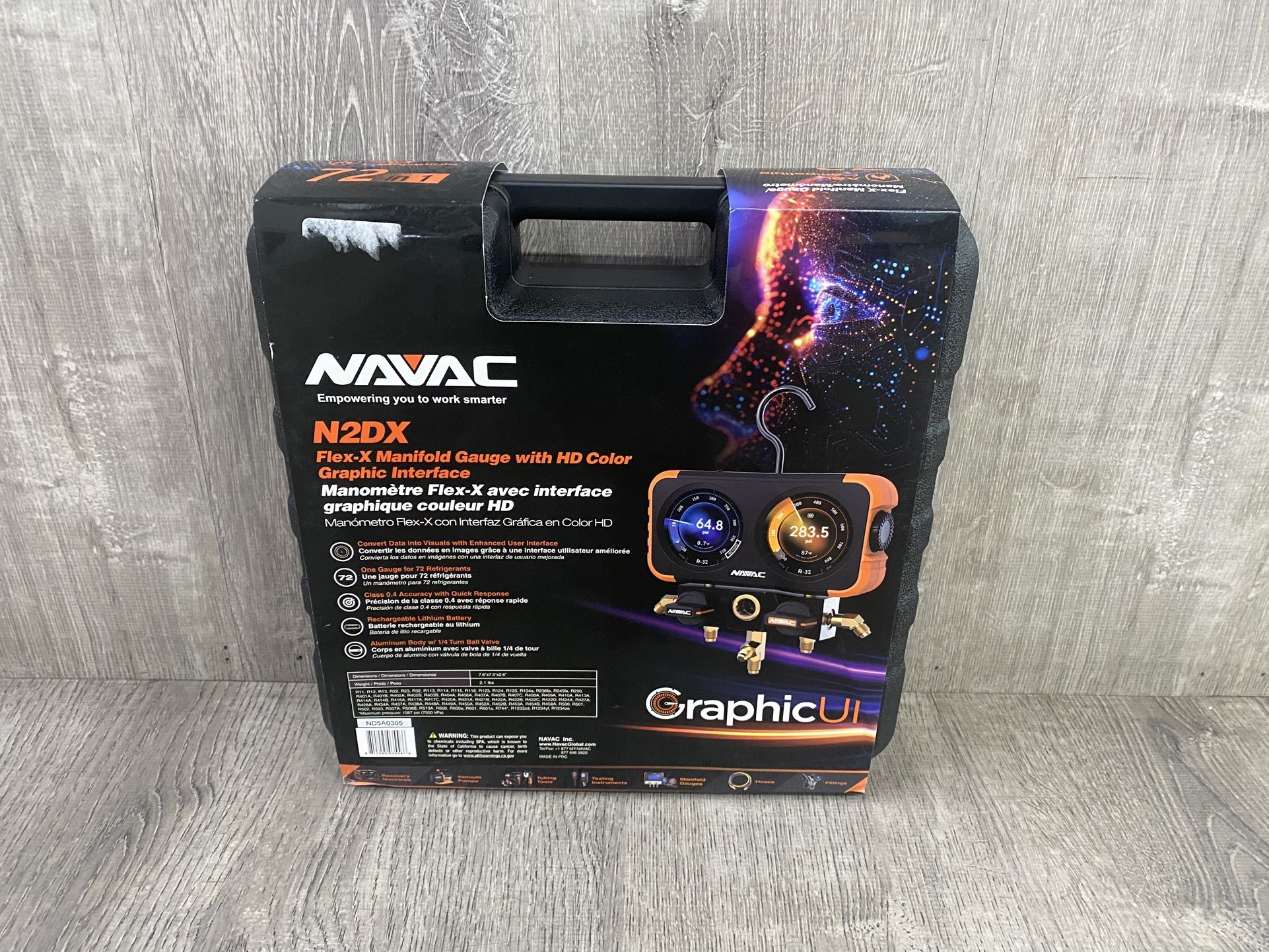 Navac N2DX Flex-X Digital Manifold Gauge w/ HD Color Interface for Sale ...