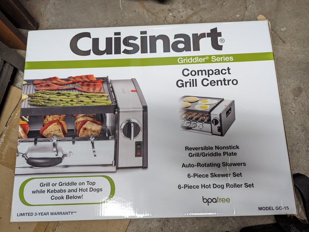 New In Box Cuisinart GC-15 Griddler Compact Grill Centro for Sale in ...