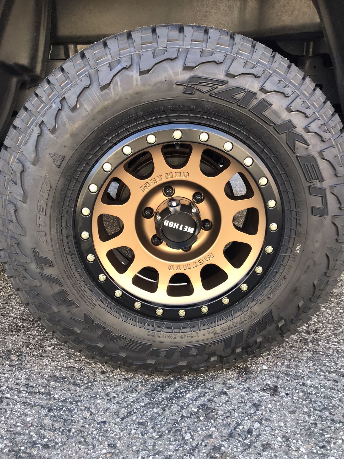 Method mr305 bronze wheels with FALKEN WILPEAK AT3w 265/75/16 Tacoma ...