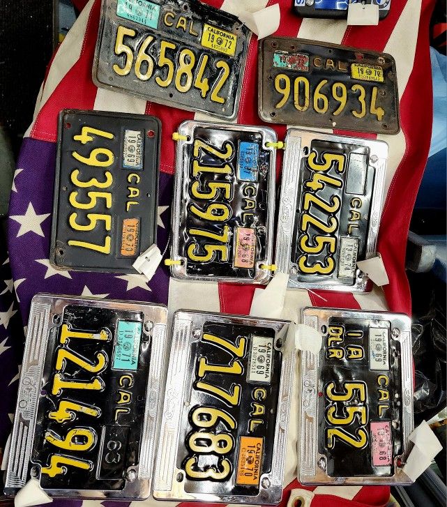 63' & 70's Black & Blue Motorcycle License Plates for Sale in Pico ...