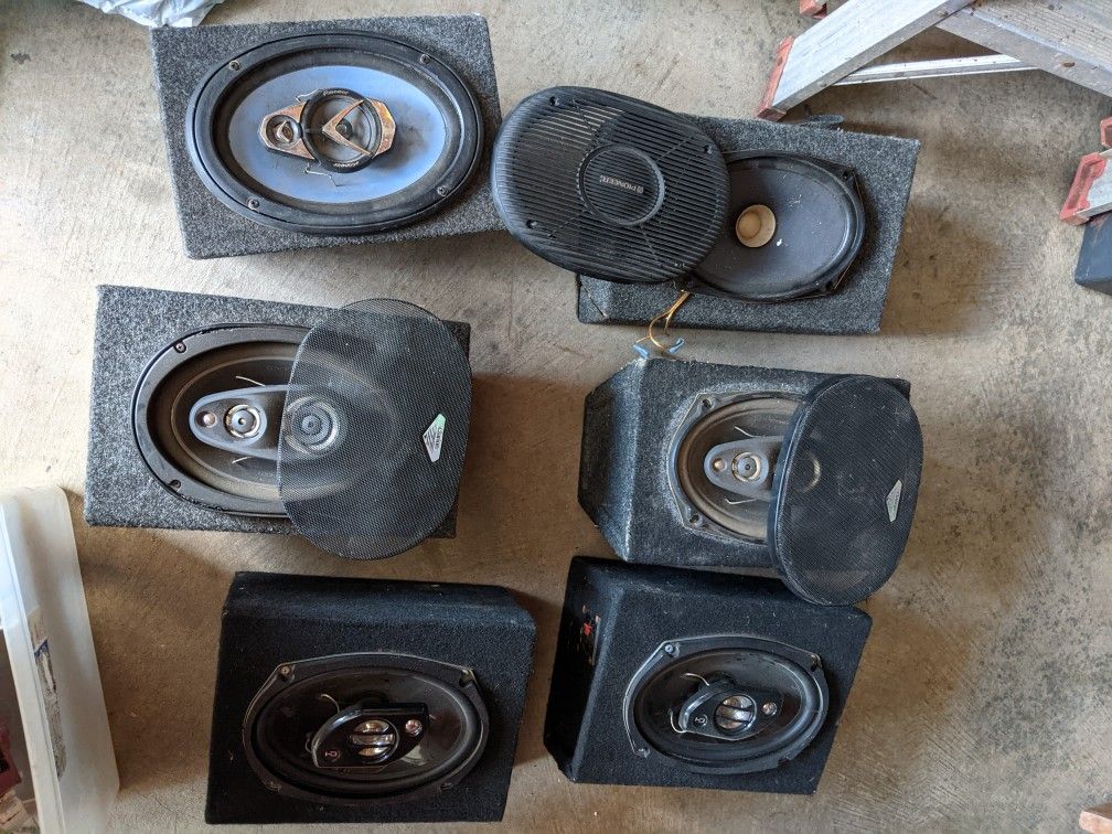 6x9 Speakers In Boxes X6 Lot Pioneer Sound System Car Audio Old Vintage ...