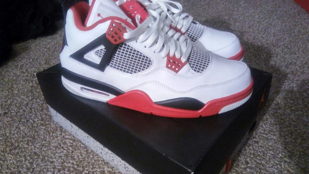 Air Jordan 4 Retro 4s Retros Size 10.5 Fire Red Reds for Sale in ...