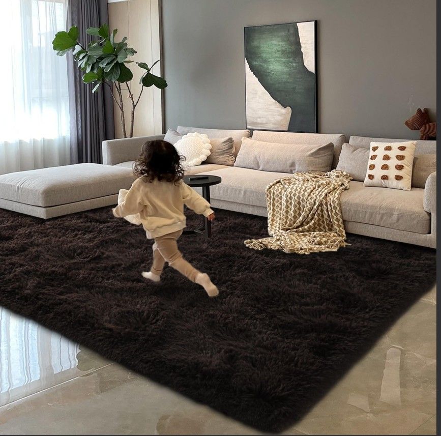 HOMORE Luxury Fluffy Area Rug Modern Shag Rugs For Bedroom Living Room ...