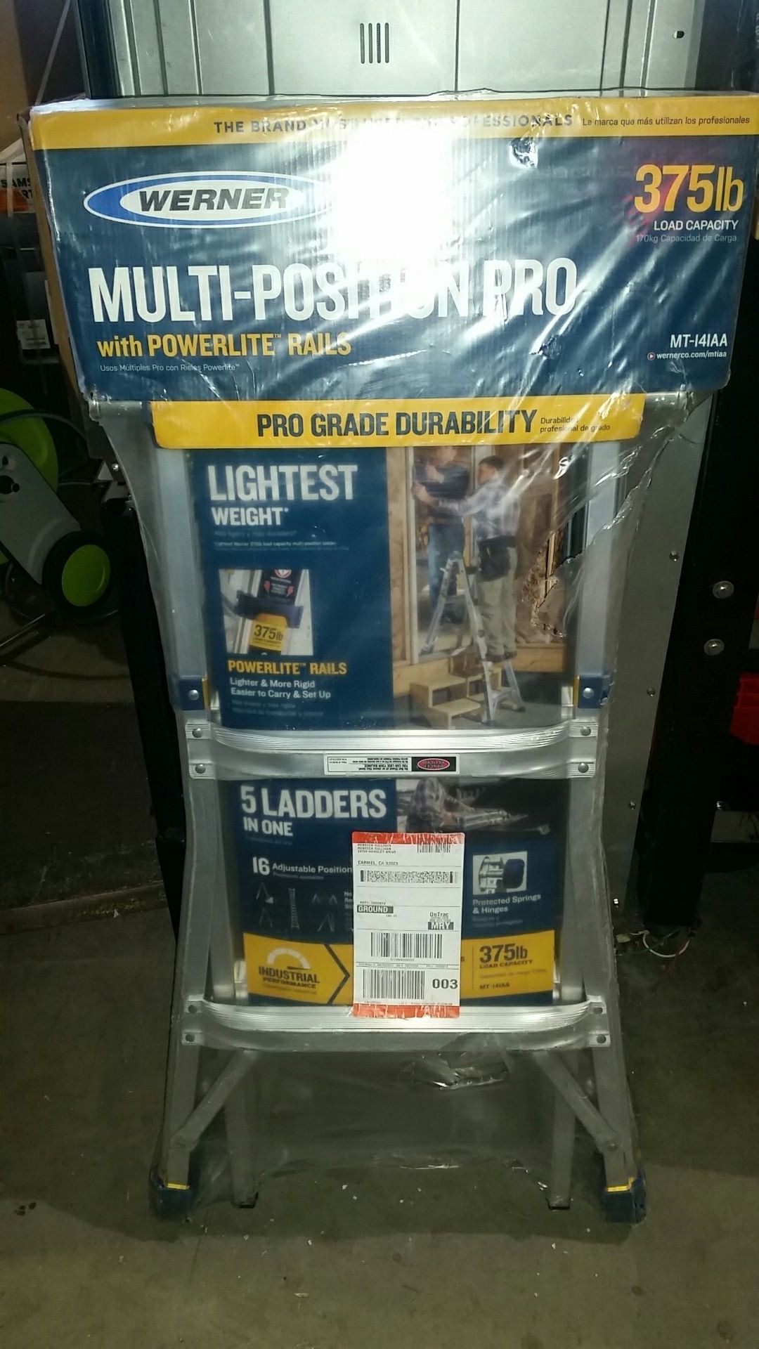 Werner 18 ft. Reach Aluminum 5-in-1 Multi-Position Pro Ladder with ...