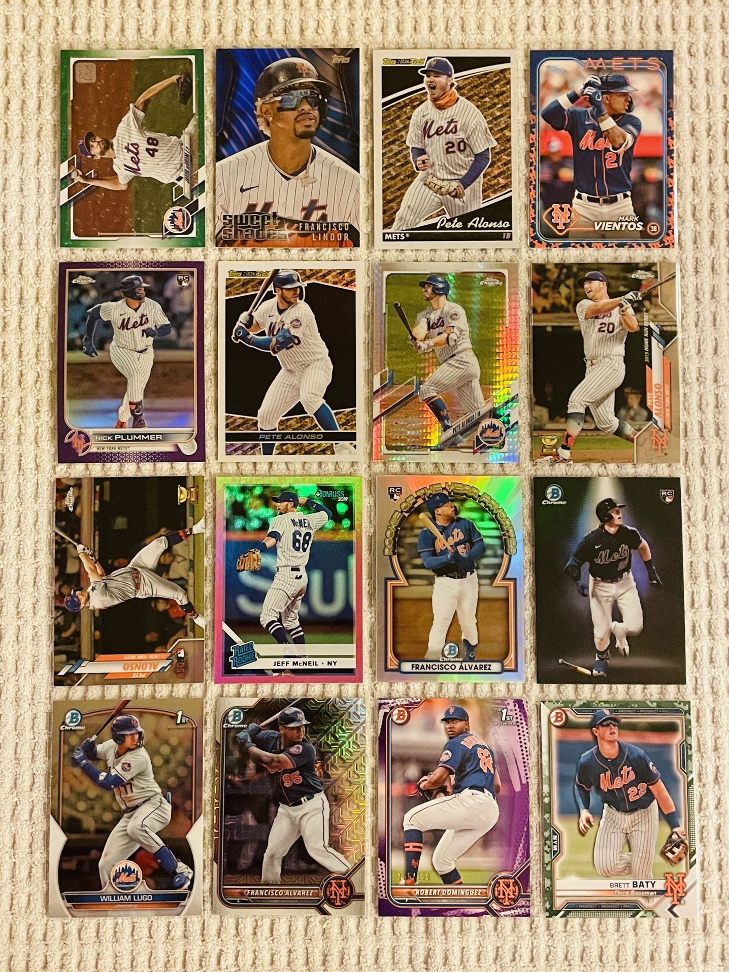 New York Mets 16 Card Baseball Lot! Rookies, Prospects, Refractors ...