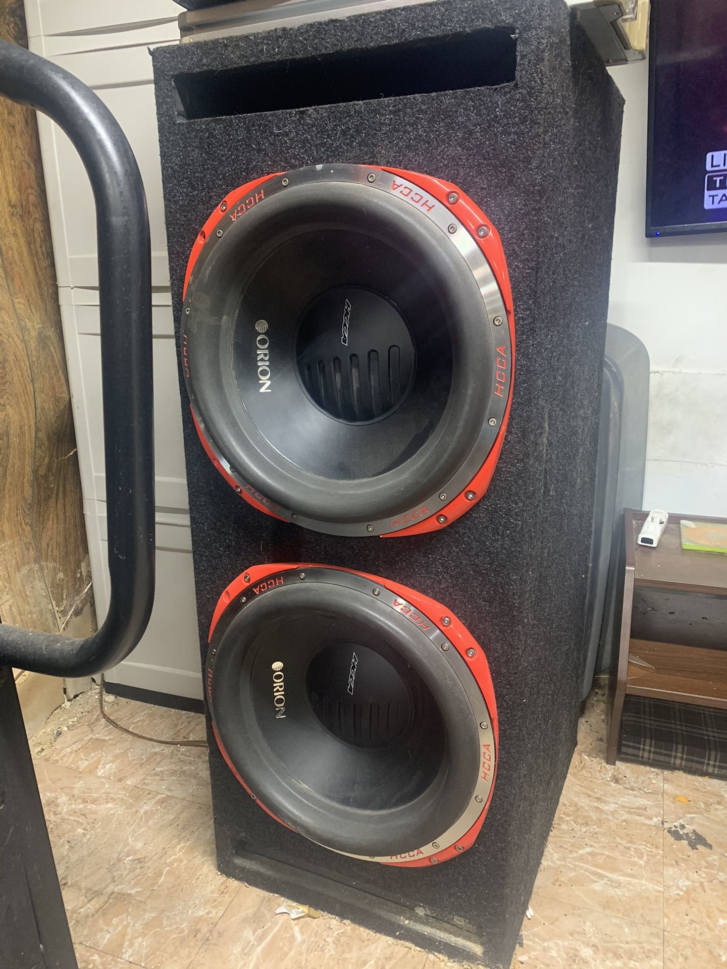 2 Orion HCCA 124 Dual Voice Coil 4ohm in 1” MDF Subwoofer Box for Sale ...
