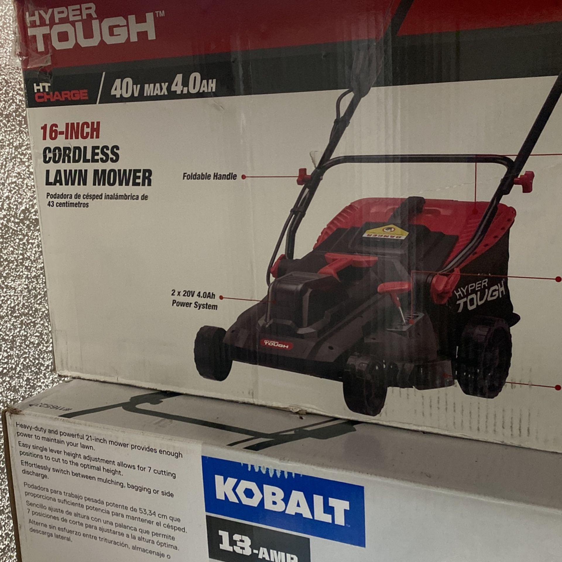 Hyper tough 16 inch cordless lawn mower store