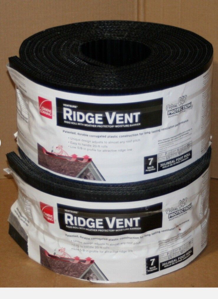 8-OWENS CORNING ROOF RIDGE VENT 7 in x 20 ft Roll New for Sale in ...