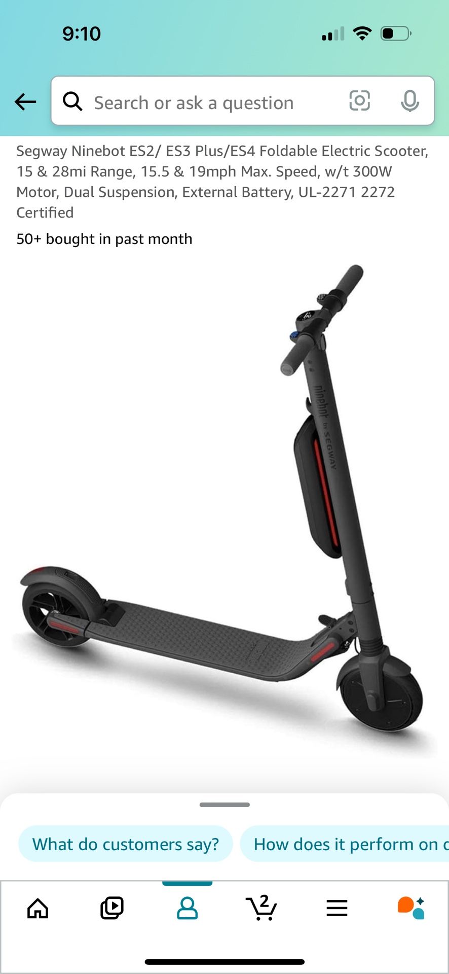 Segway Ninebot ES4 Foldable Electric Scooter for Sale in Newburgh, NY ...