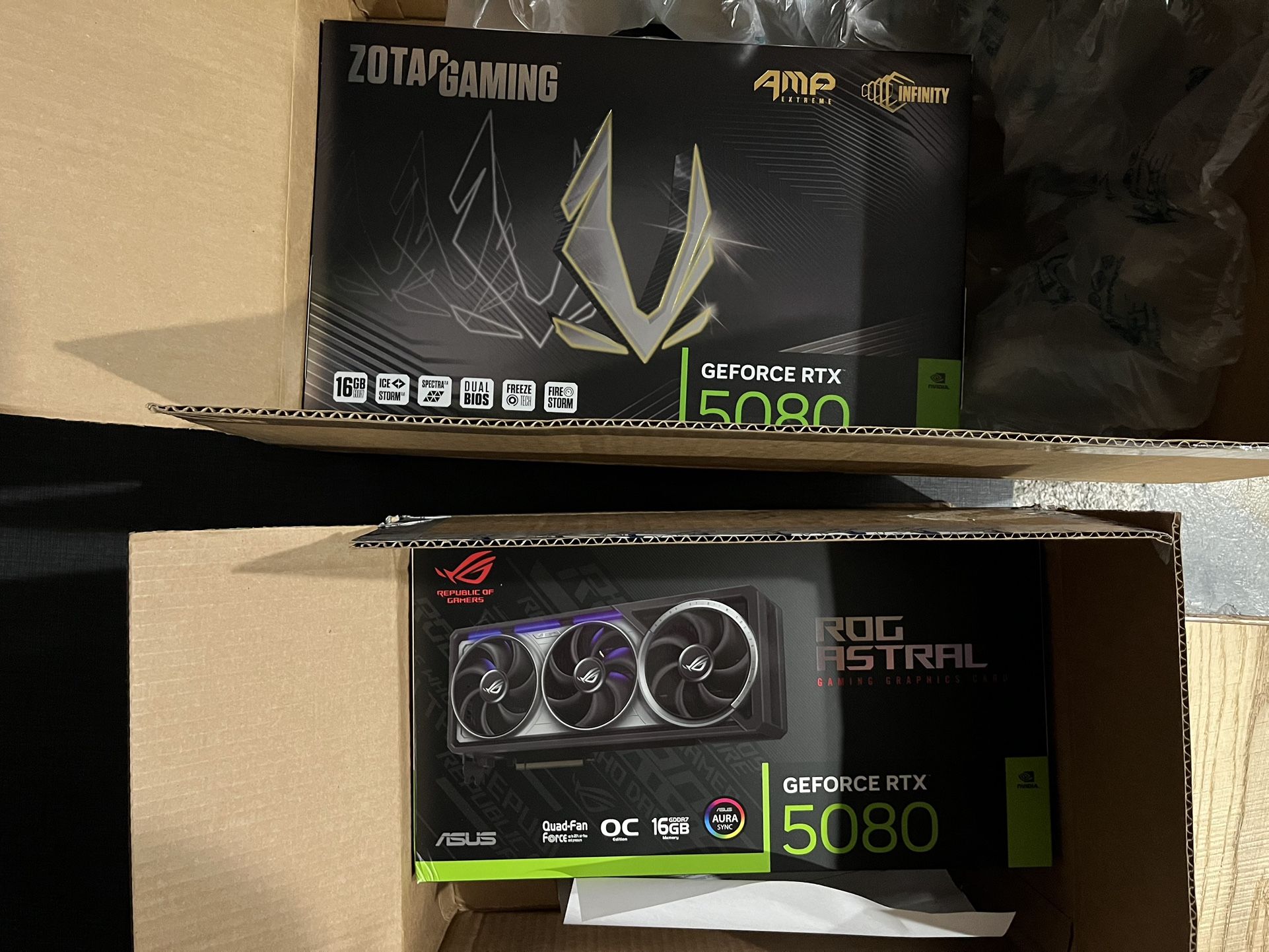 Asus Rog Astral 5080 OC/Zotac Amp Extreme Infinity 5080 OC for Sale in ...