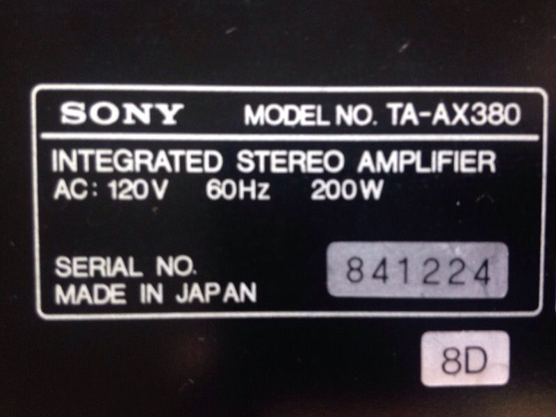 SONY TA-AX380 PROFESSIONAL INTEGRATED POWER AMPLIFIER -EXCELLENT ...