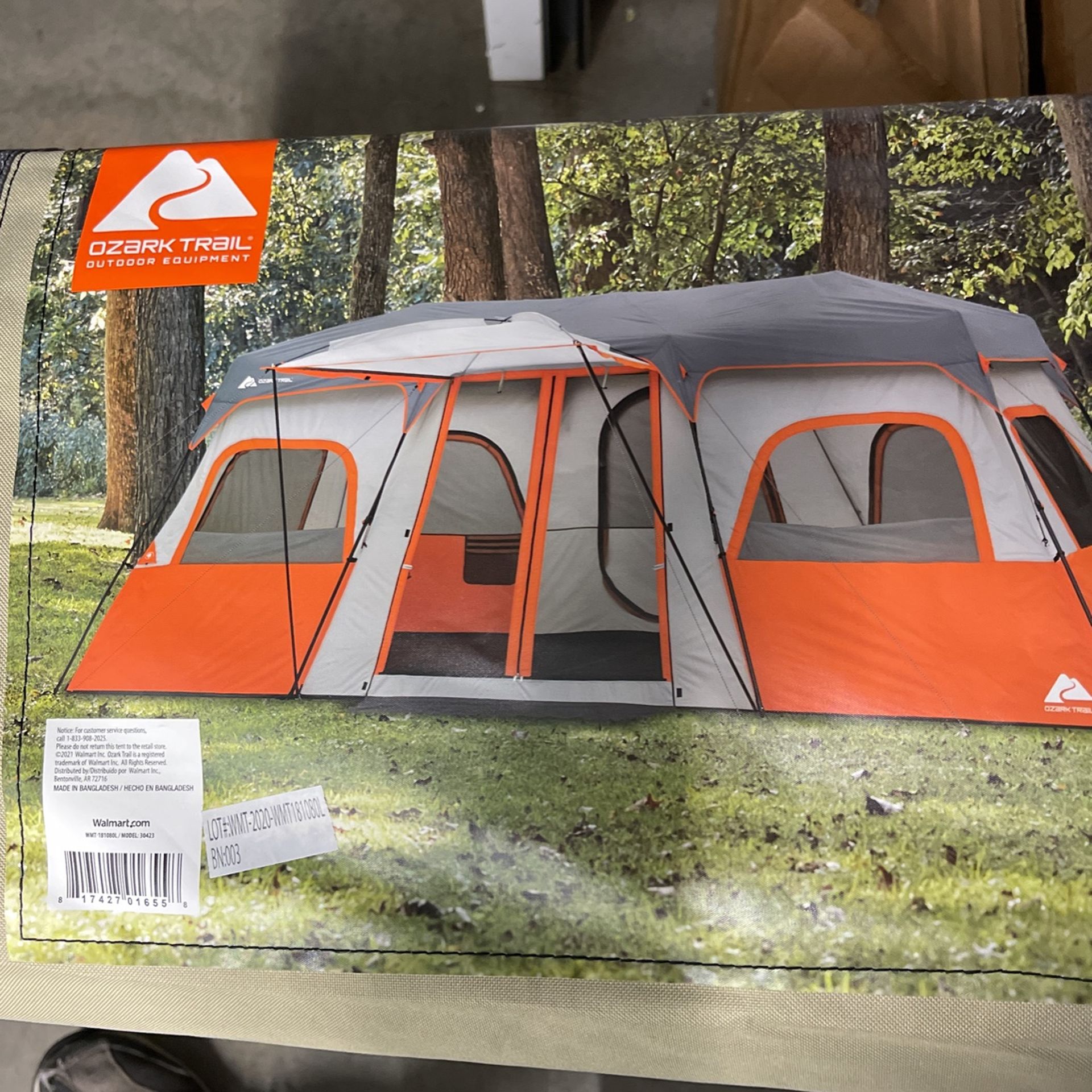 Ozark Trail 12 Person Instant Cabin Tent with Integrated LED Lights, 3 Rooms for Sale in Decatur ...