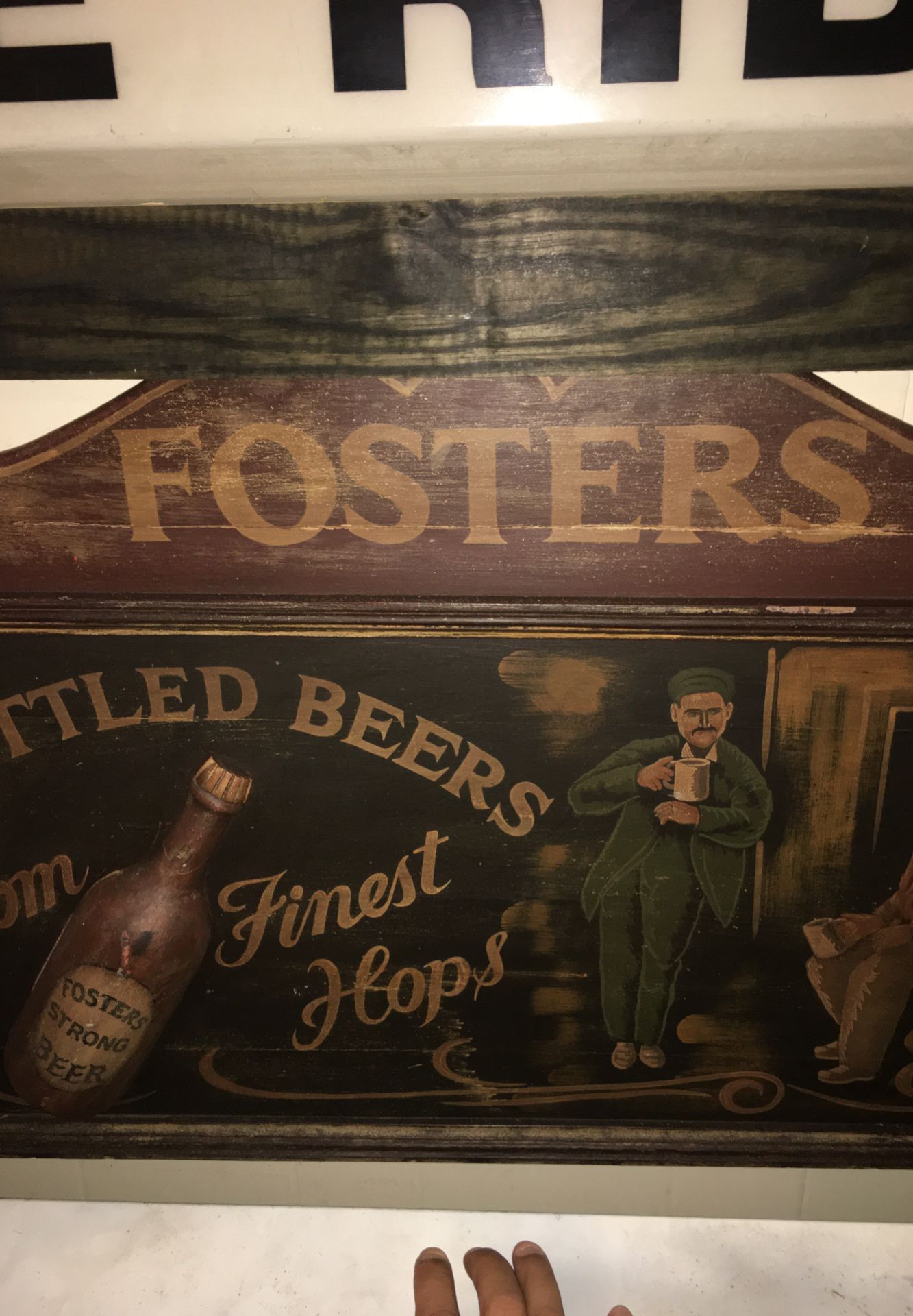 Large Antique Fosters Beer Hand Painted Wooden Sign (Large) for Sale in ...