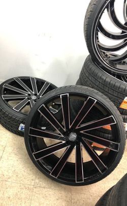 24 inch GIMA Nexus rims and new tires black machines 5 lug bolt pattern ...